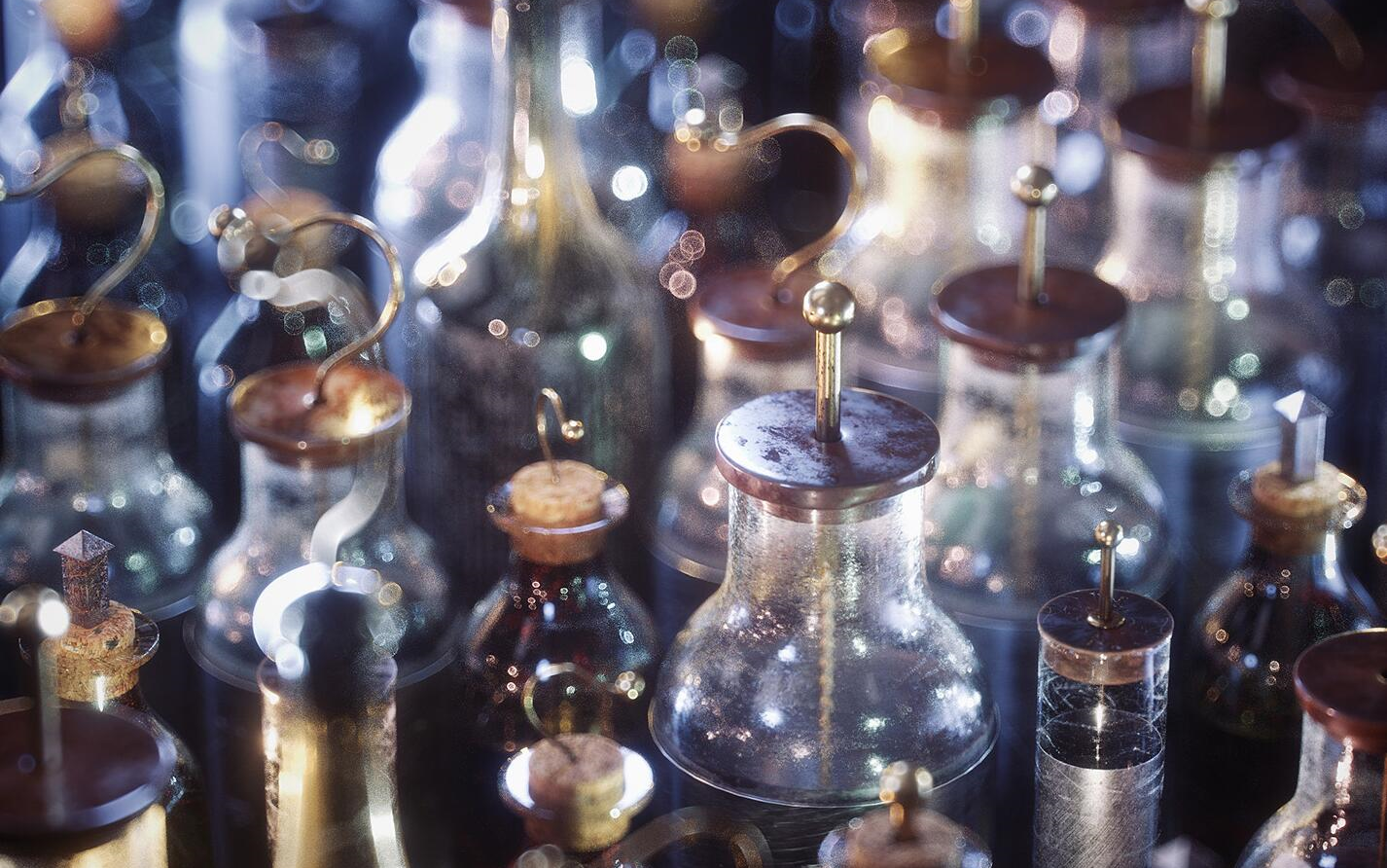 C4D玻璃瓶制作材质处理技巧:复古场景搭配渲染,PS后期处理大片