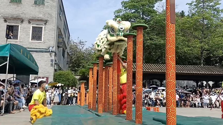 佛山祖庙之黄飞鸿舞狮团队#醒狮文化 传承历史文化#舞狮表演