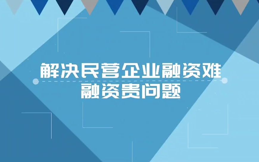 思享汇·视频版(第五期):解决民营企业融资难、融资贵问题