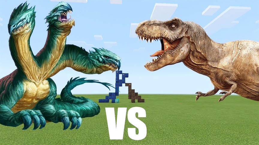 我的世界:对战赛 三头龙 VS 恐龙,谁会赢?模组插件