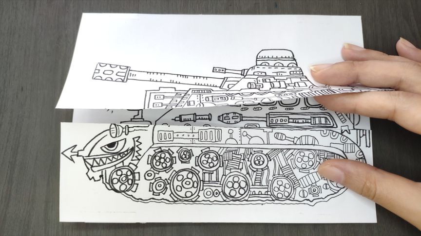 一个大炮VS超多小炮,哪种坦克更厉害?简笔画4种变化,重装上阵