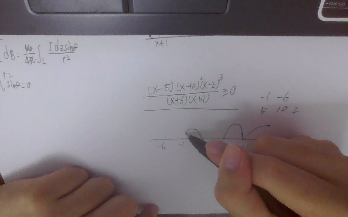 高中数学穿针引线法解高次分式不等式