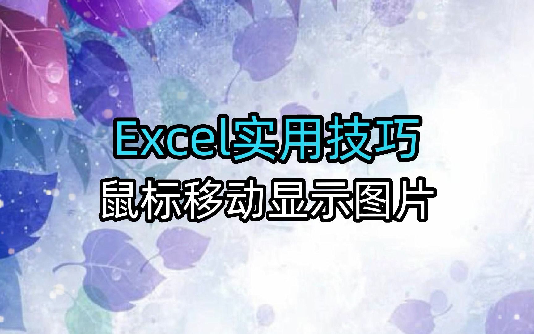 Excel实用技巧:鼠标移动显示图片