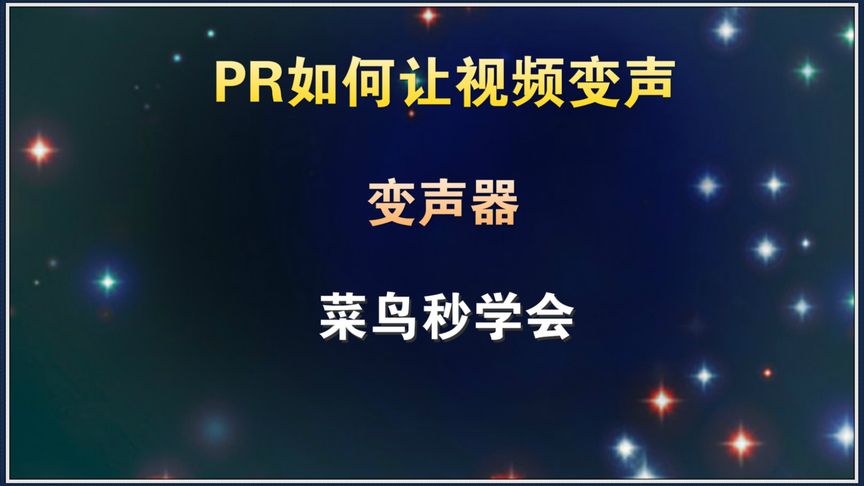 PR如何让视频变声,菜鸟2分钟就能学会,PR变声器
