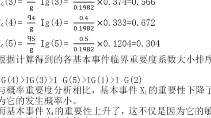 事故树--临界重要度分析