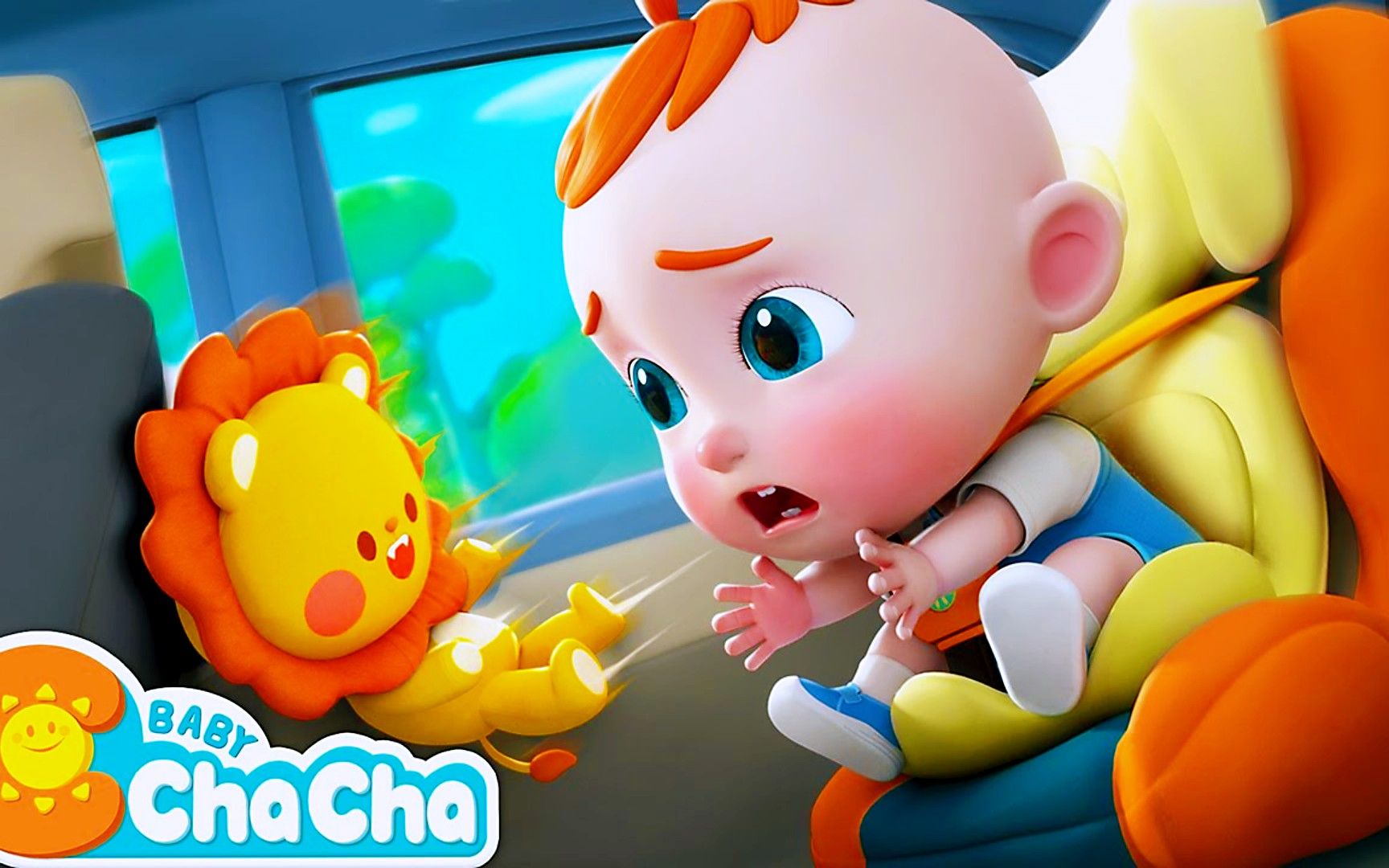 早教益智动画:0-3岁儿童英语启蒙,宝贝第一次坐汽车,注意安全