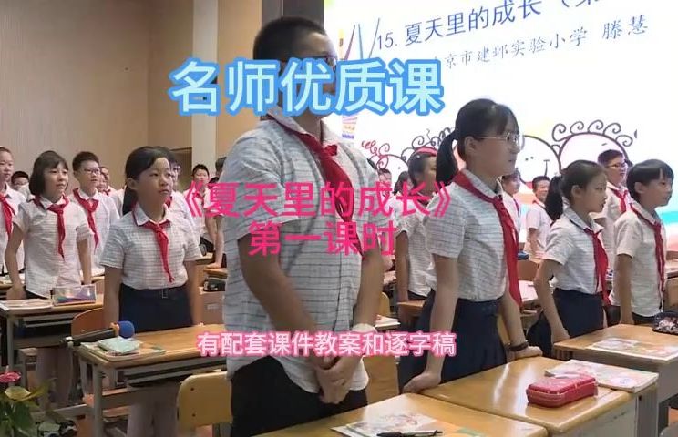 六上《夏天里的成长》 第一课时名师优质公开课示范课 有配套课件...