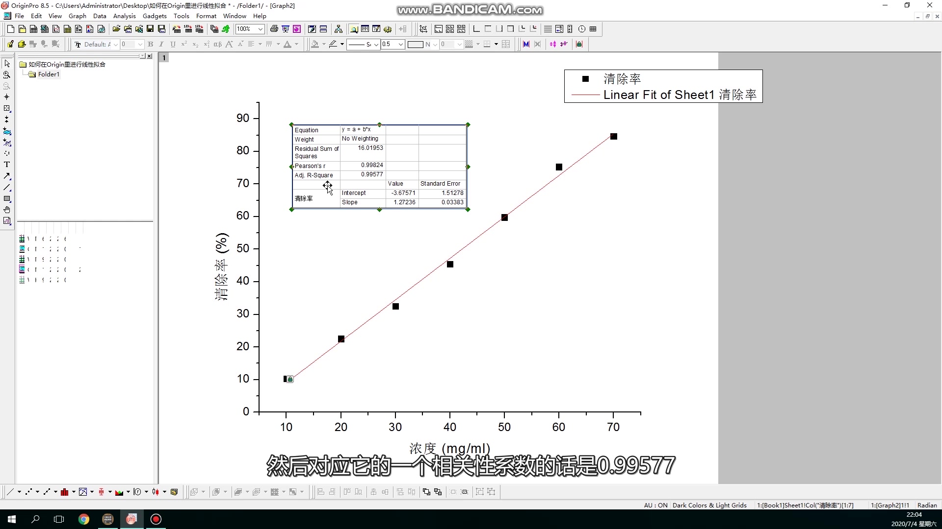 如何在Origin里进行线性拟合