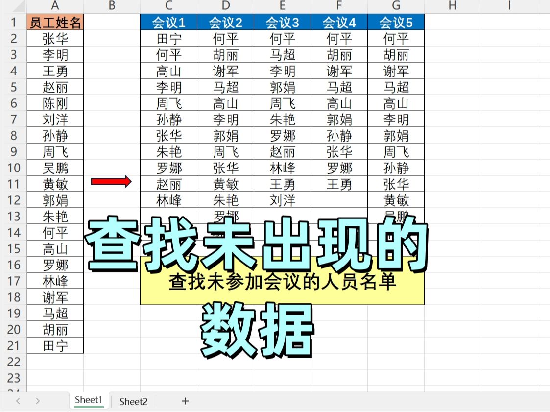 363-查找未出现的数据 Excel高效办公程序