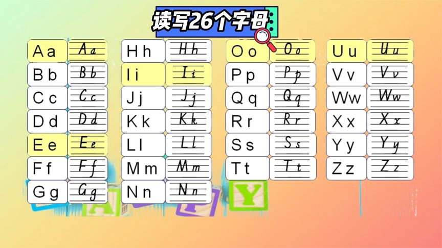 英语26个字母发音及书写