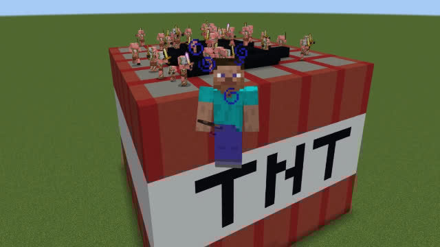 魔哒我的世界里造了个超大TNT,整个村庄瞬间没了