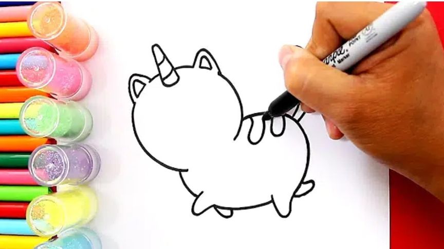 趣味绘画,绘制一只可爱的独角兽小猫,太好玩了!