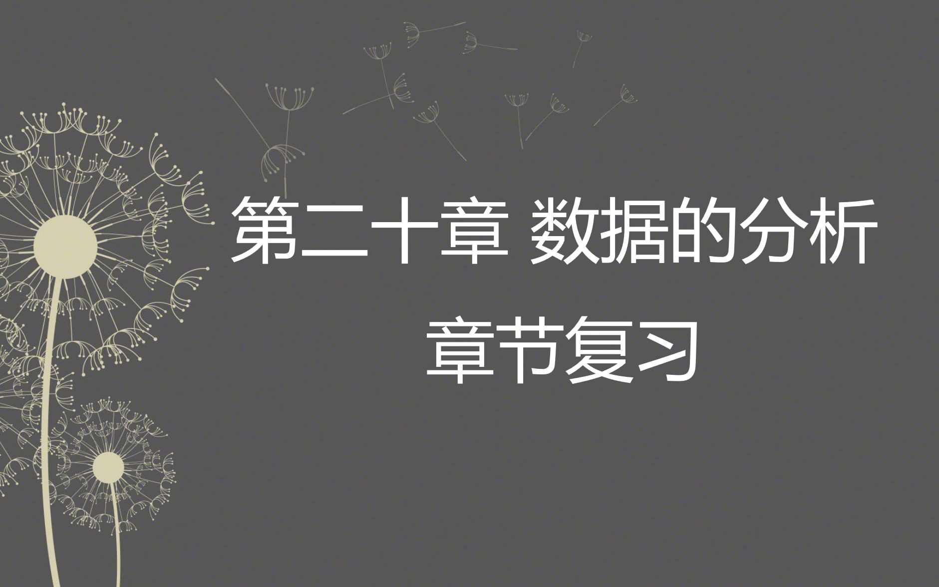 【初中数学】《数据的分析 章节复习》网课视频(教师招聘面试参考)