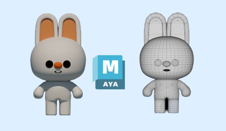 【Maya教程】30分钟零基础兔子模型案例教学。Maya新手入门教程。