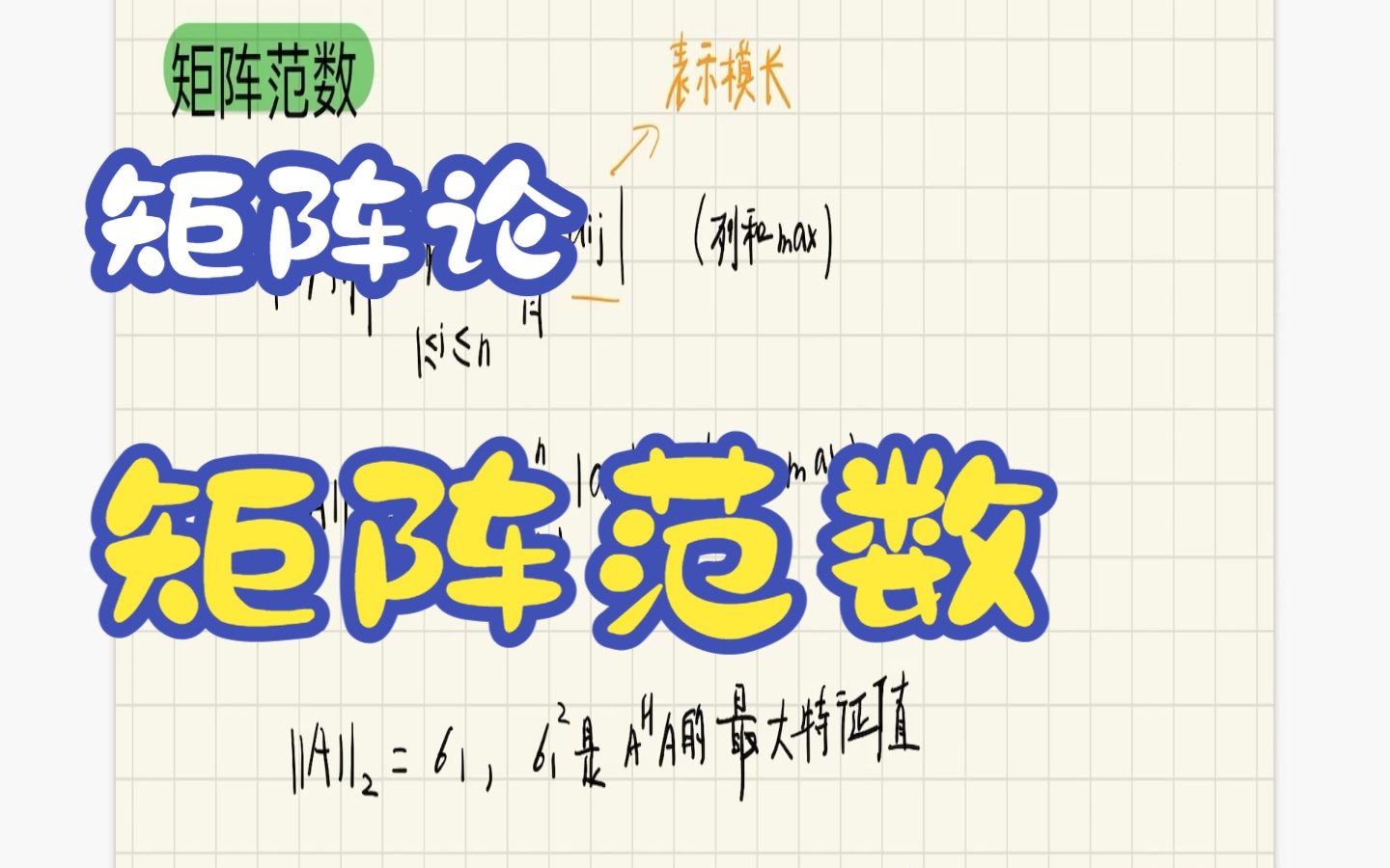 【期末复习】工程数学 矩阵论 矩阵范数 1范数 2范数 无穷范数 含复数