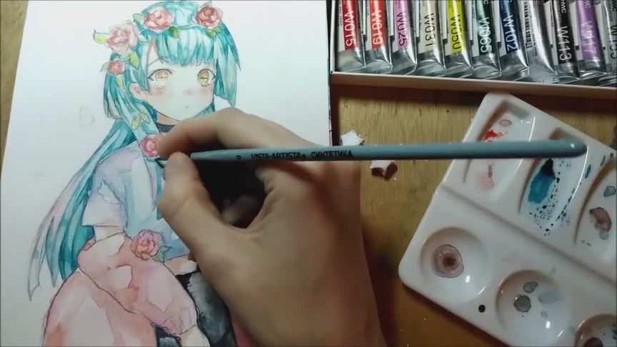 牛人示范水彩画漫画人物,没想到是这样画的,厉害了!