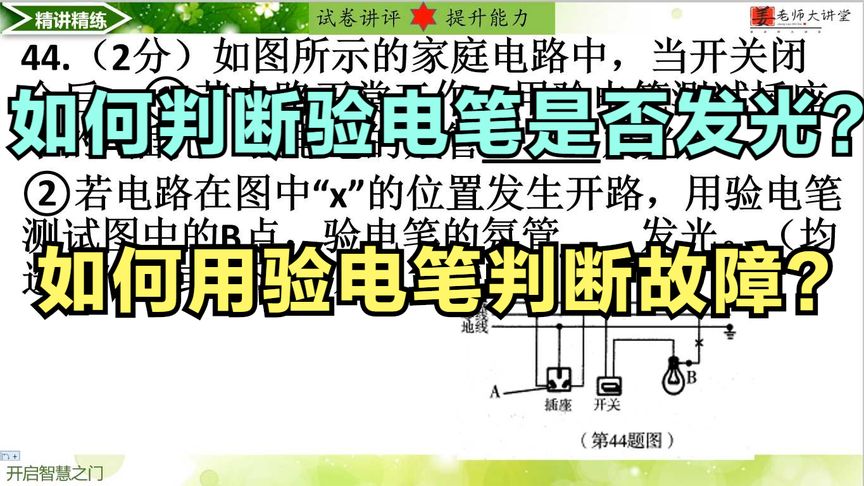 如图所示的家庭电路中,如何判断验电笔的氖管是否发光?