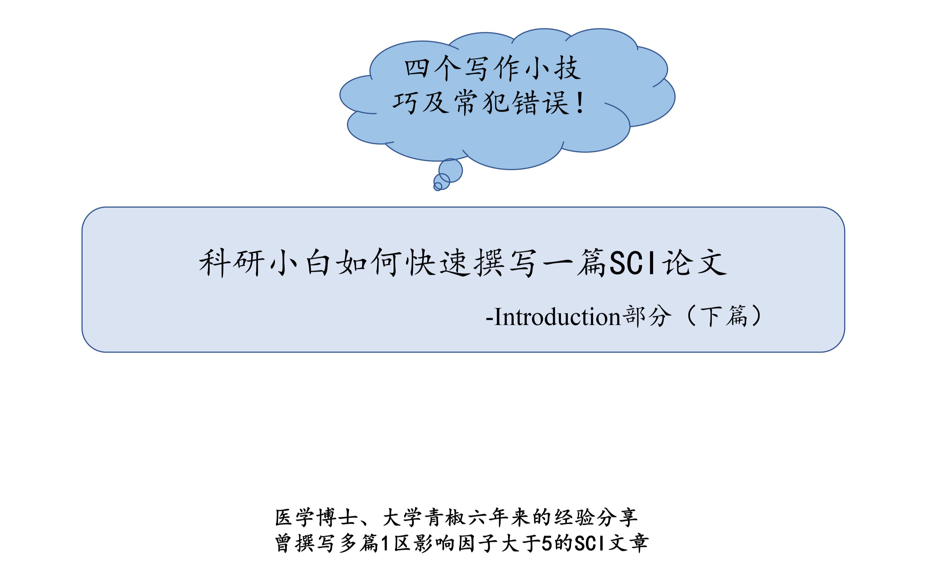 科研小白如何快速撰写一篇SCI论文(Introduction部分-下)