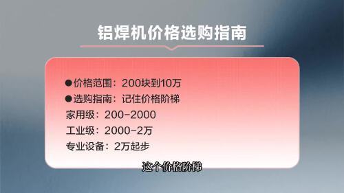 铝焊机价格大揭秘!几百到上万元,你的预算能买哪款?