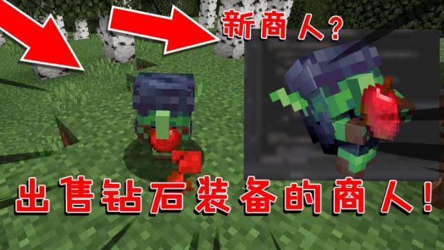 我的世界:MC加入了新商人?出售高级附魔书,居然有全套钻石装备