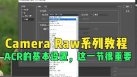 Camera Raw系列教程,ACR的基本设置,这一节很重要