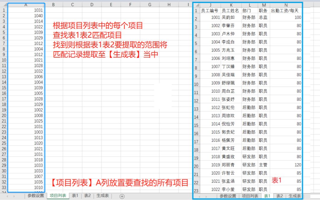 ...多个表中查找记录合并成新表-操作演示和代码解析【Excel 办公 VBA...