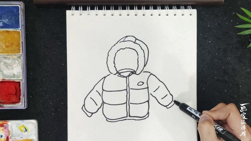 简笔画:儿童羽绒服的画法