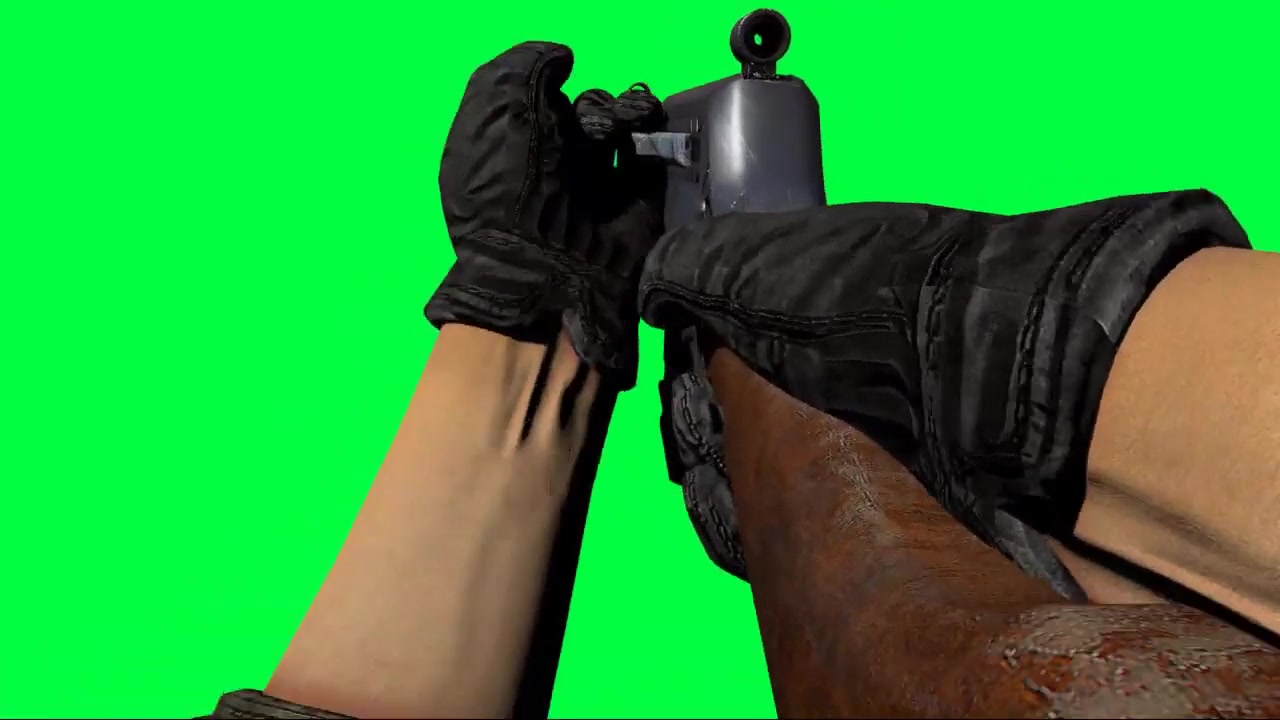 绿幕抠像第一视角吃鸡开枪射击视频素材