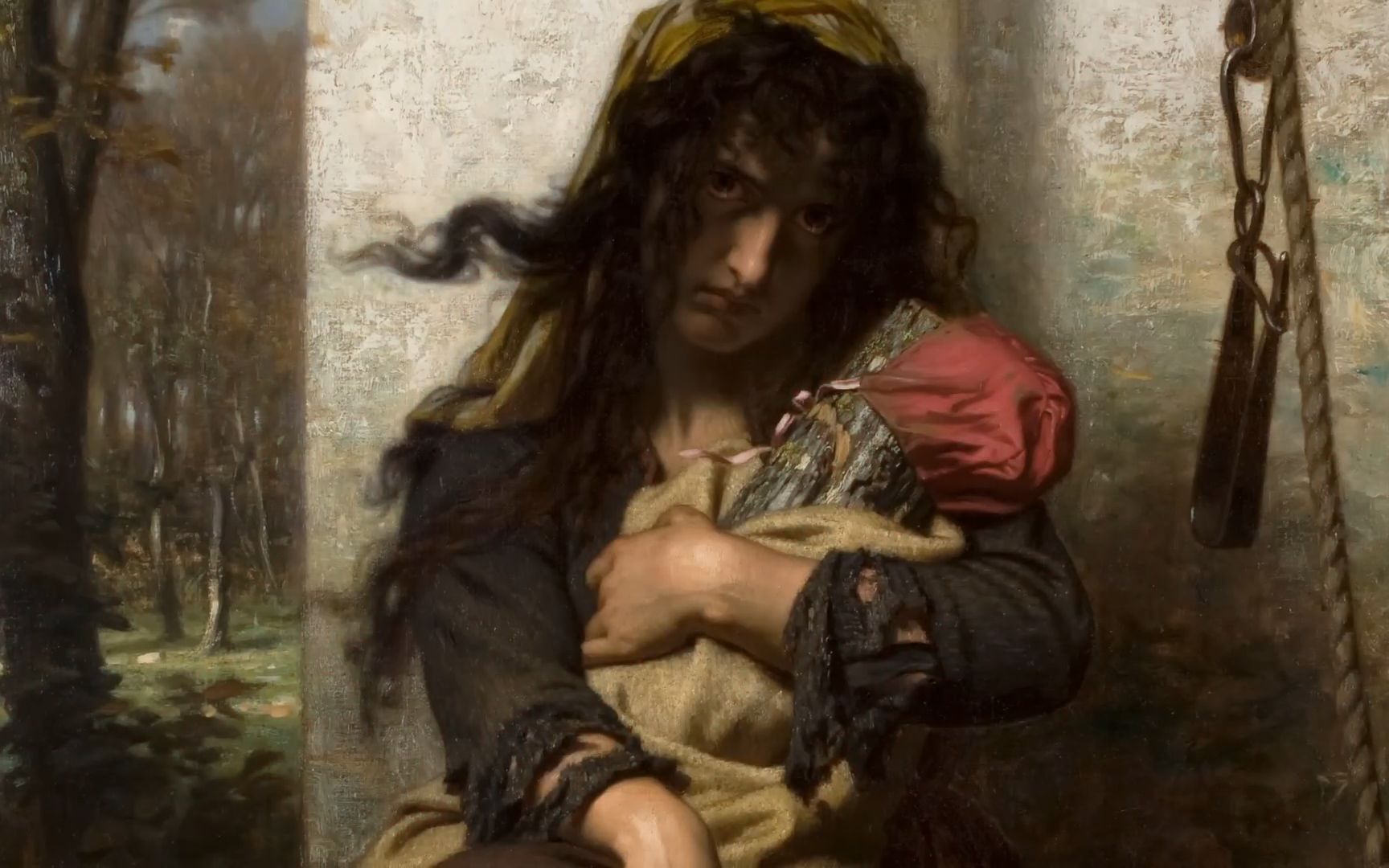 为什么这个女人抱着一根木头?