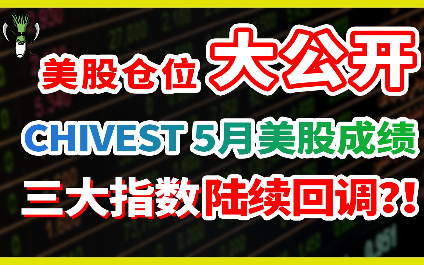 美股 仓位 大公开!到底5月份CHIVEST的美股成绩如何?! 美股 三大指数...