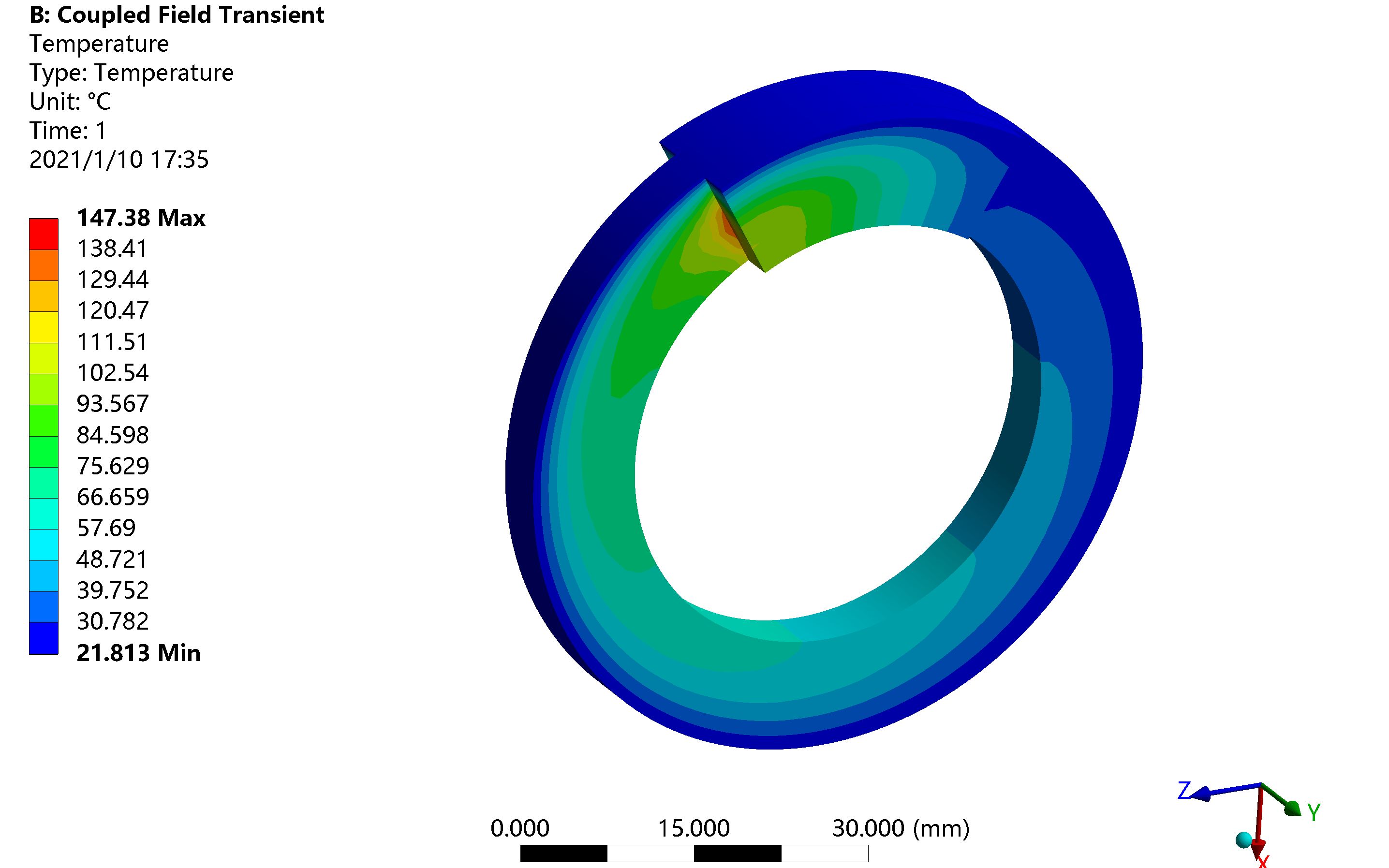 ANSYS摩擦生热-制动产生热-热机耦合