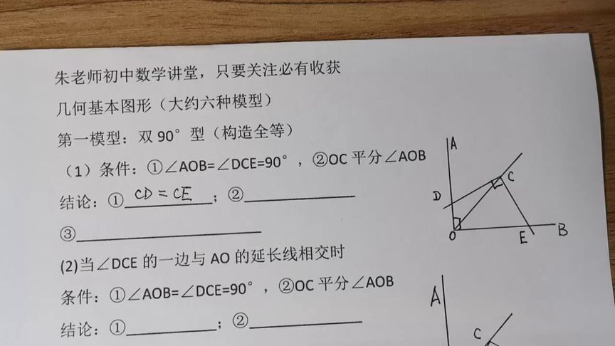 初中几何-中考常见的几种图形模型汇总之双90°型