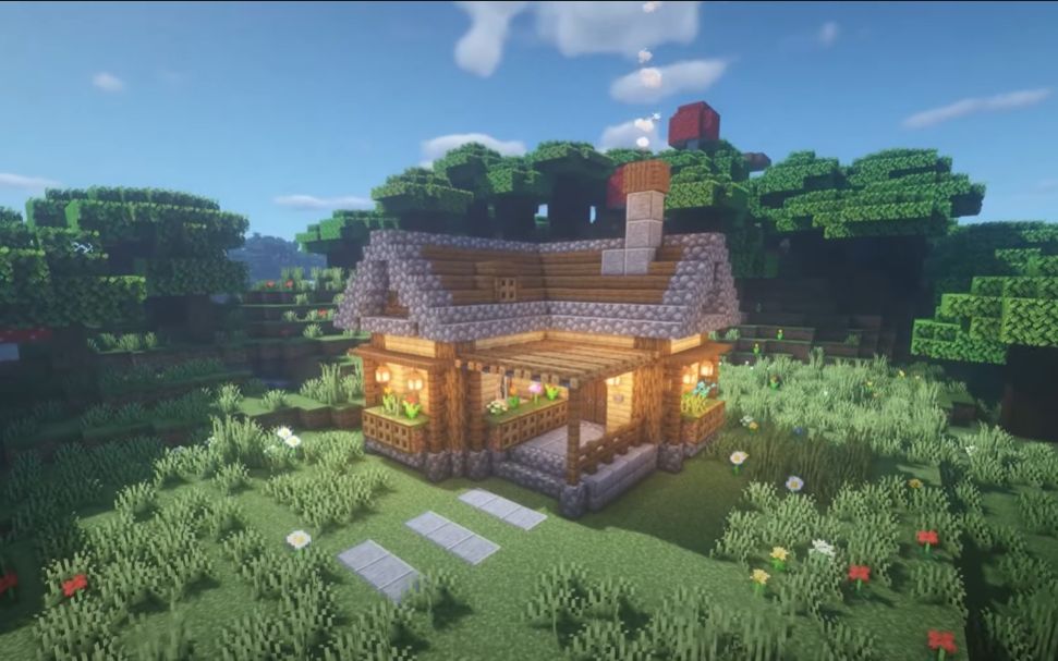 【Minecraft建筑】简单而漂亮的小房子*搬运