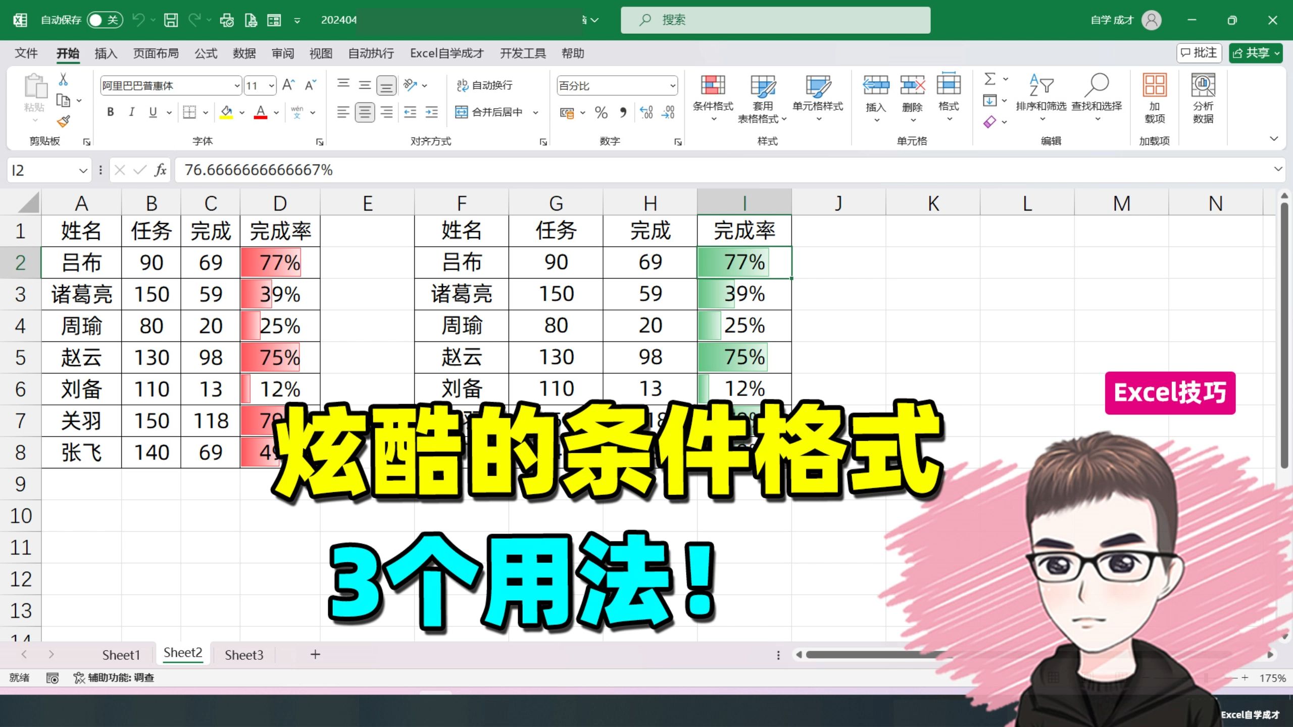 Excel技巧:条件格式3个技巧,让表格变高级!