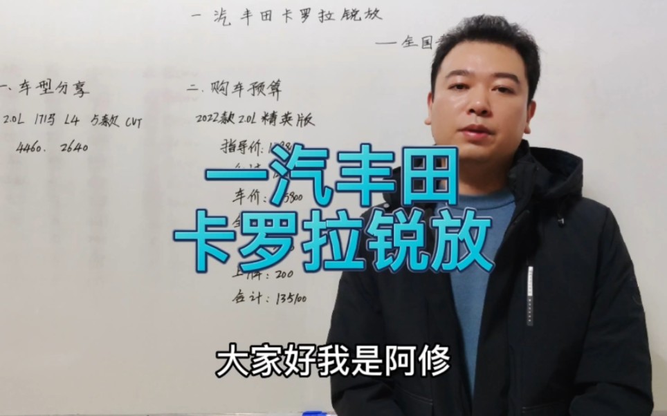 一汽丰田卡罗拉锐放车型分享,卡罗拉锐放购车预算落地价