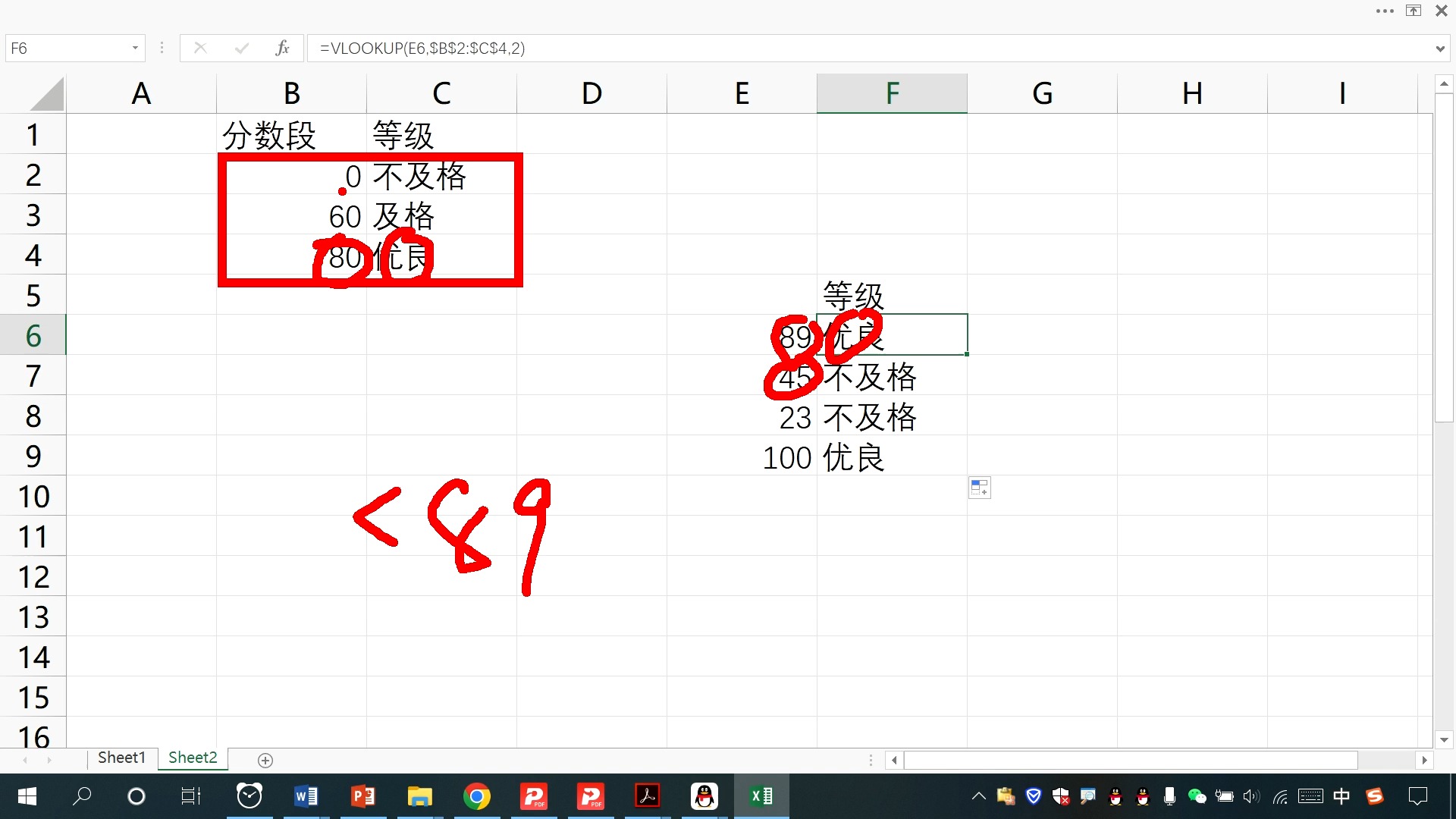 VLOOKUP函数近似匹配查找区域第一列升序排序