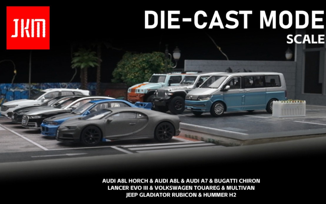 【驰誉模型】焕然一新【JKM】1/64 奥迪A7 A8 途锐 迈特威等群赏