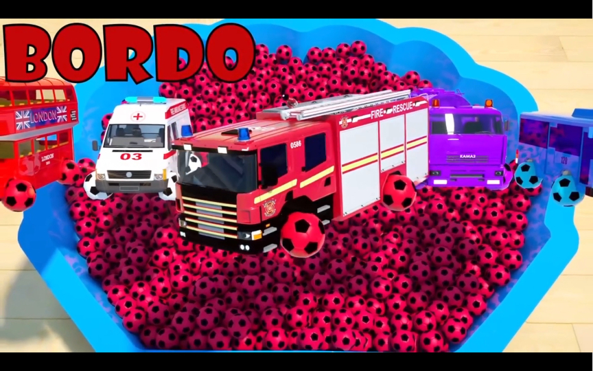 小汽车动画片 玩具小汽车进入大飞机里开进彩虹泳池