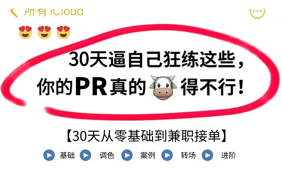 【PR教程300集】想学剪辑不知道怎么学?逼自己花30天时间狂练这些...