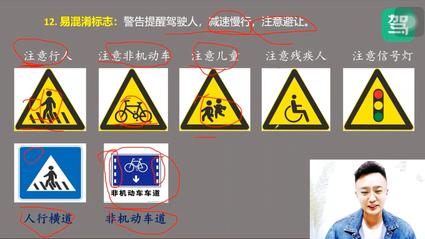 自用科目一 警告标志