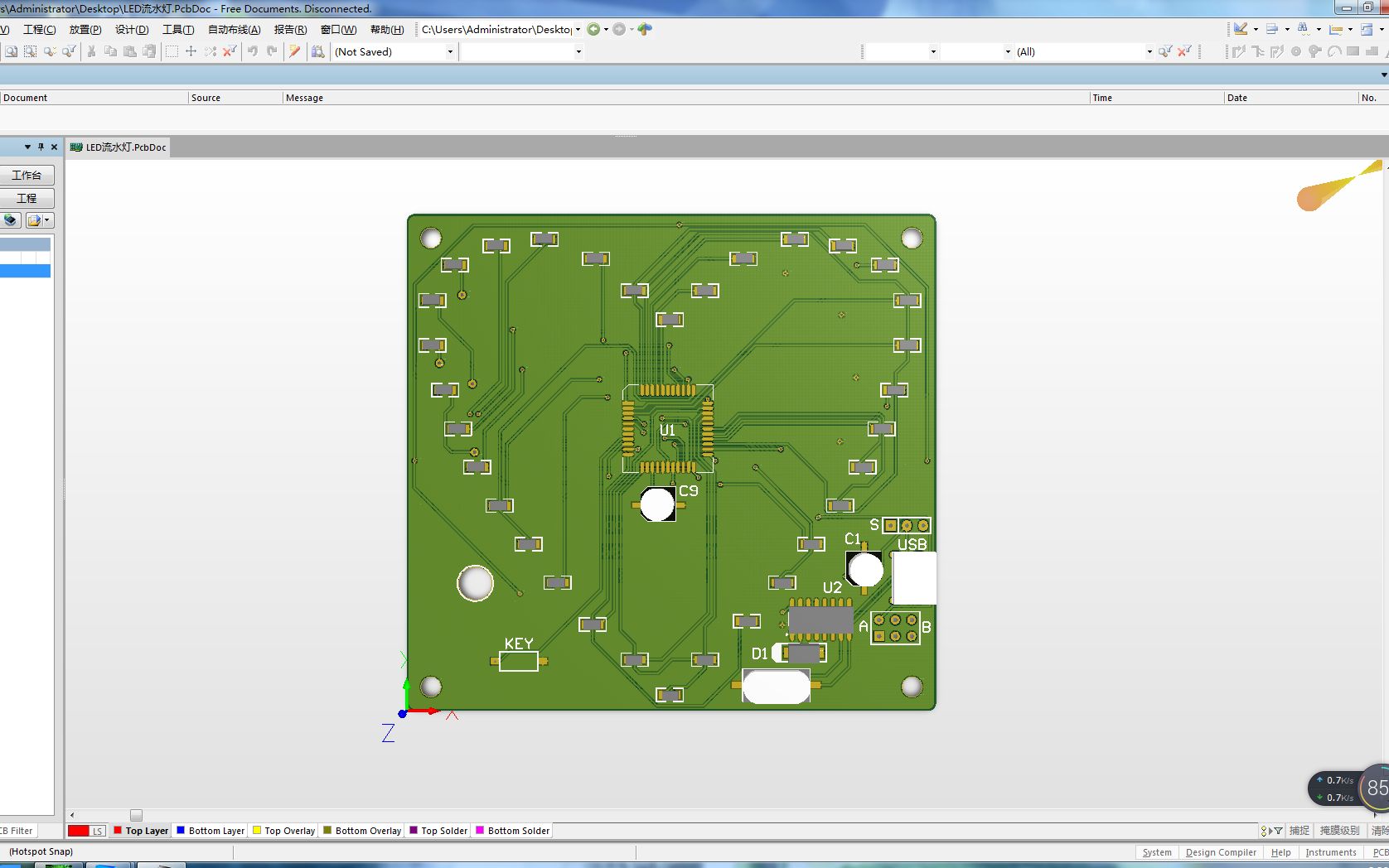 LED心型流水灯设计过程(原理图与PCB绘制)