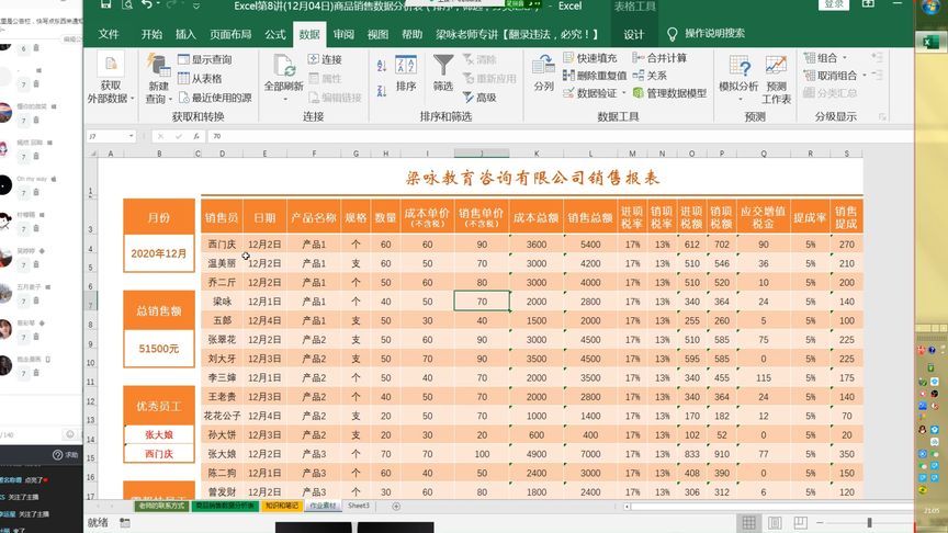 0基础学电脑办公:如何对表中的数据排序