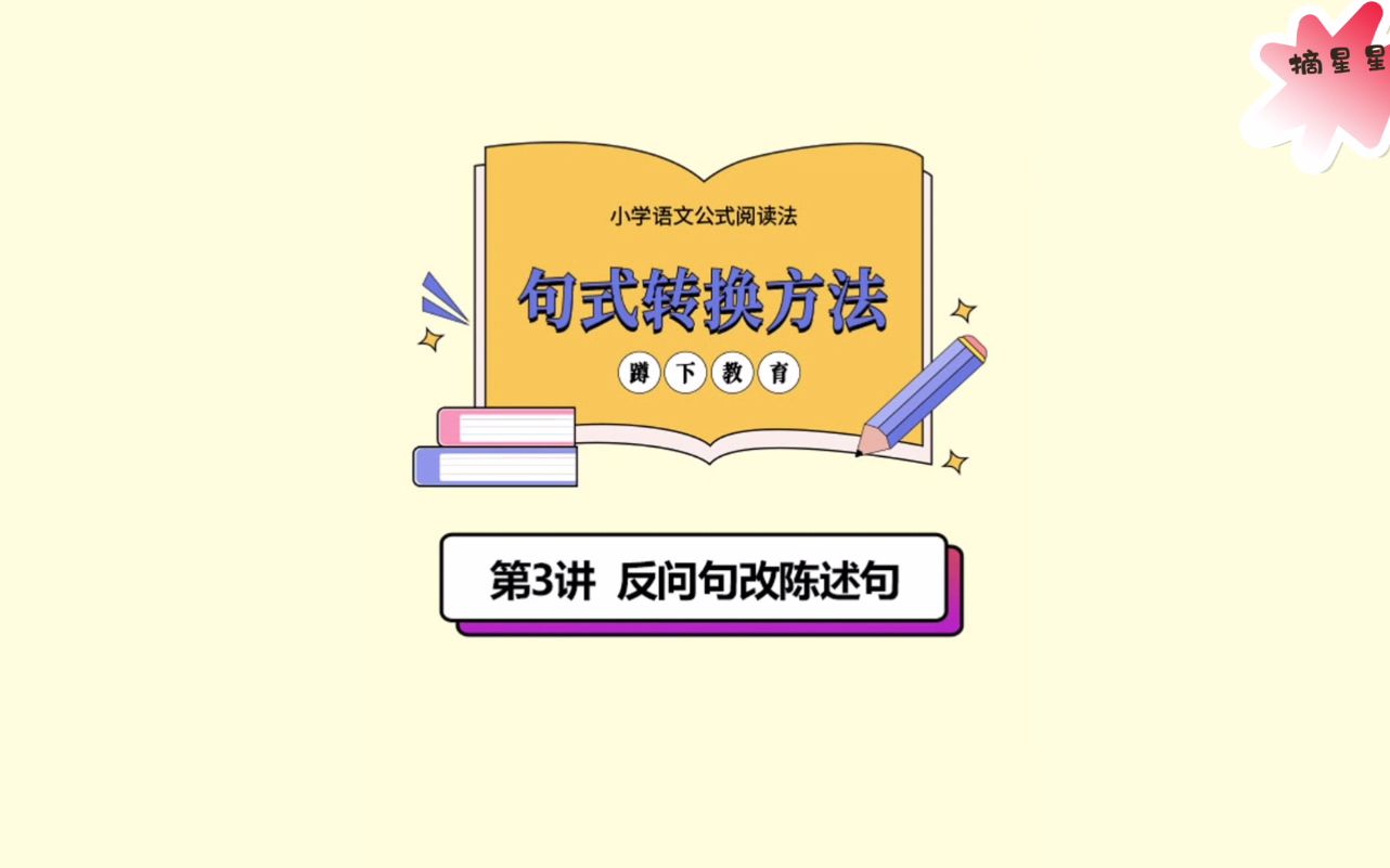 小学语文公式阅读法-03句式转换方法-03反问句改陈述句
