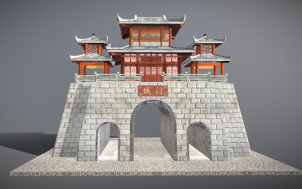 3D模型 - 古代城门 - 附原文件获取地址