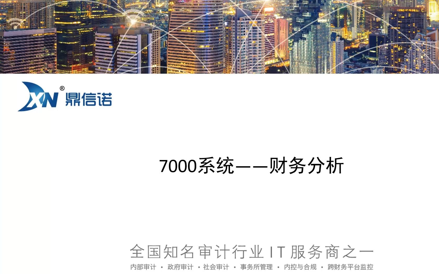 鼎信诺审计系统7000操作视频第45期-财务分析
