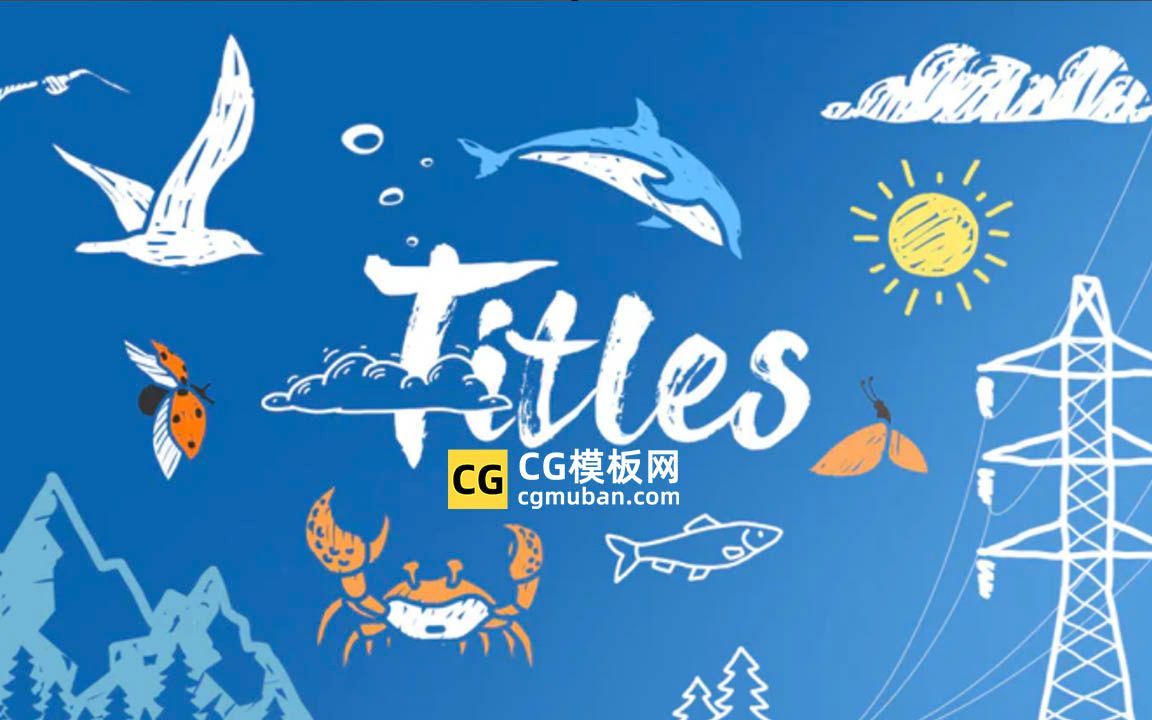 ...旅行片头手绘标题模板 40+度假VLOG卡通可爱文字幕歌词动画元素 ...