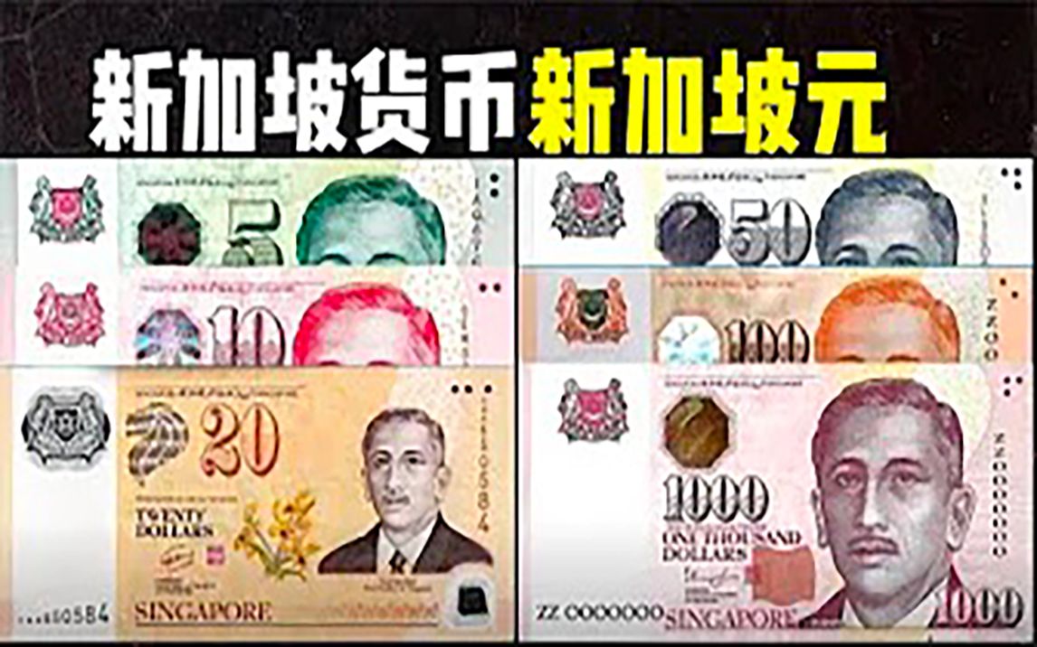 全球货币系列之新加坡:新加坡元最小1新加坡元,最大1千新加坡元