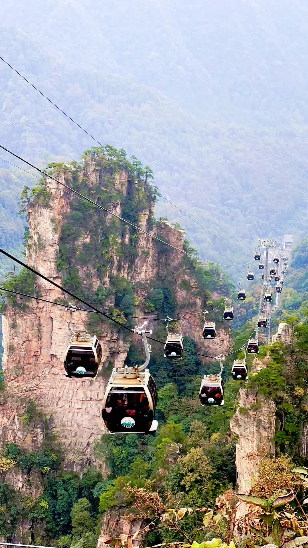 会跳舞的缆车ߚ�#张家界我梦中的仙境 #缆车 #张家界旅游攻略 #...