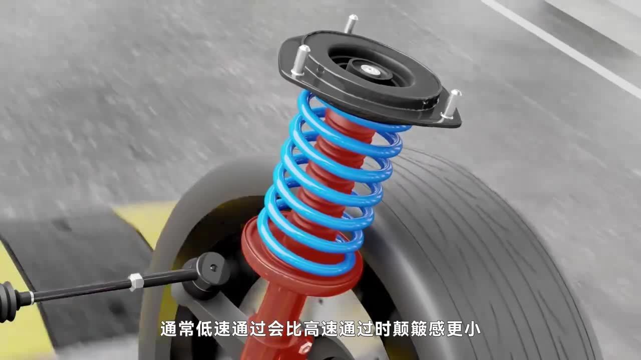 为什么汽车高速通过减速带更颠簸?减震器工作原理