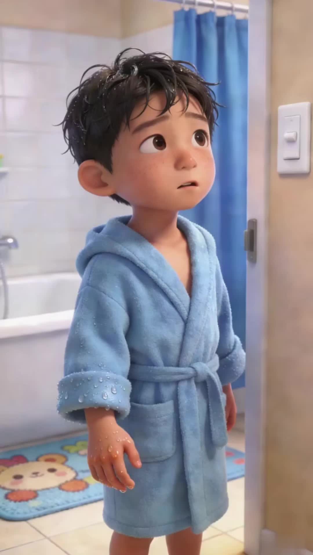 为什么洗澡时不能用湿手碰插座呀?#创作灵感 #儿童安全教育 #宝妈...